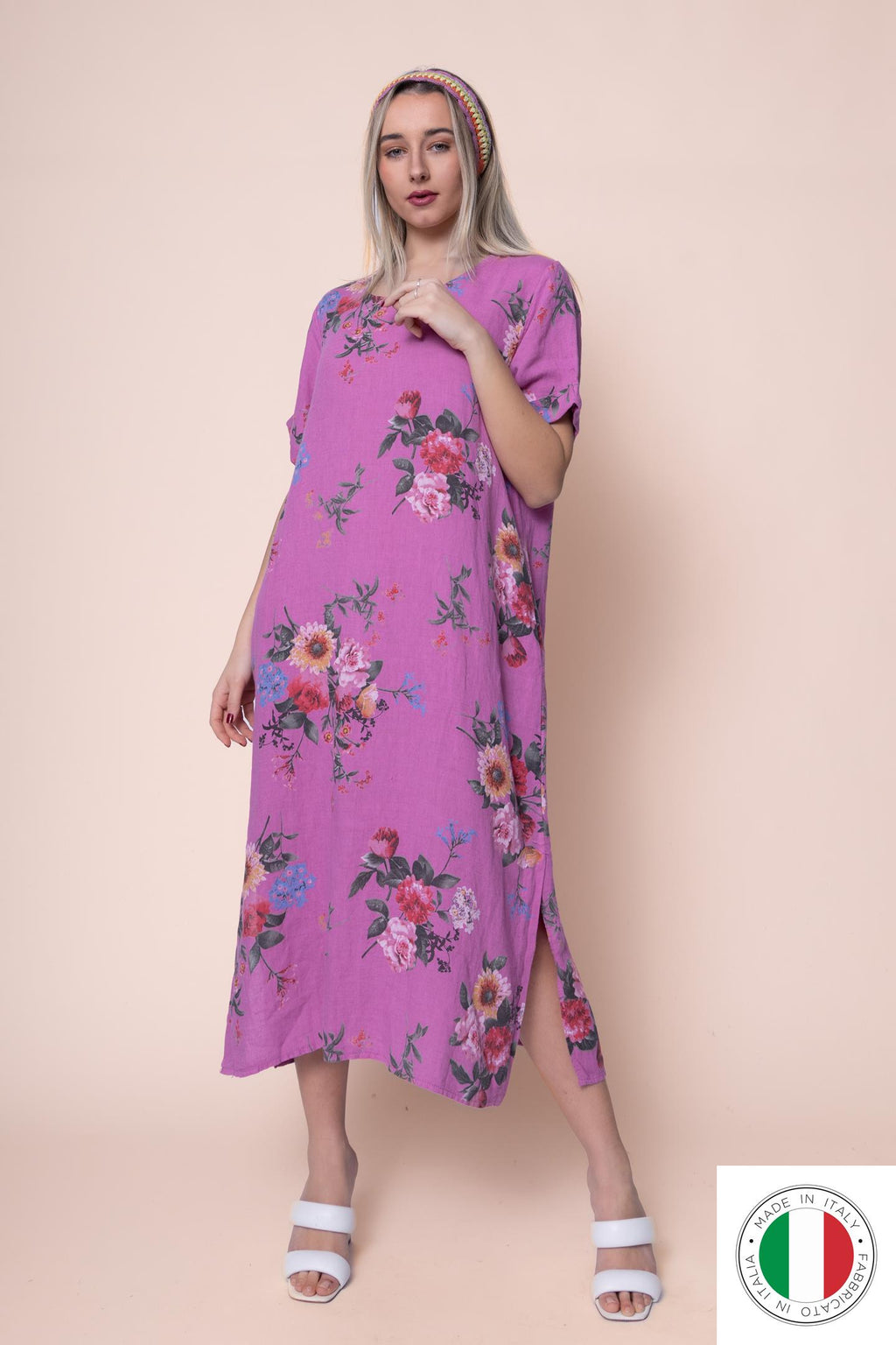 Linen Dress - OS1444-106 – Linen Italia